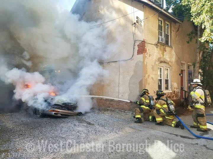 Car Fire in Alley - Fame Fire Company